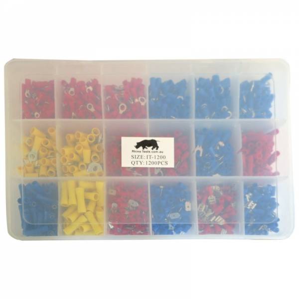 1200 Piece insulated terminal kit - Rhino Electricians Tools