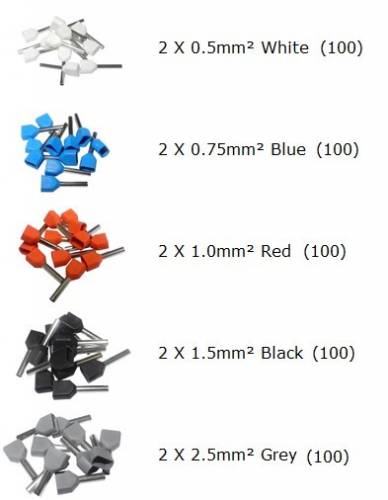 Twin wire bootlace ferrule kit (500) - Rhino Electricians Tools