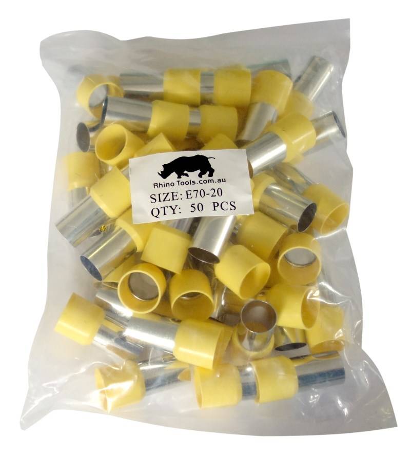 70mm² Bootlace Ferrules (50) - Rhino Electricians Tools