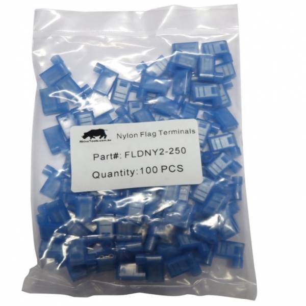 Blue Insulated Flag Terminals - Rhino Electricians Tools