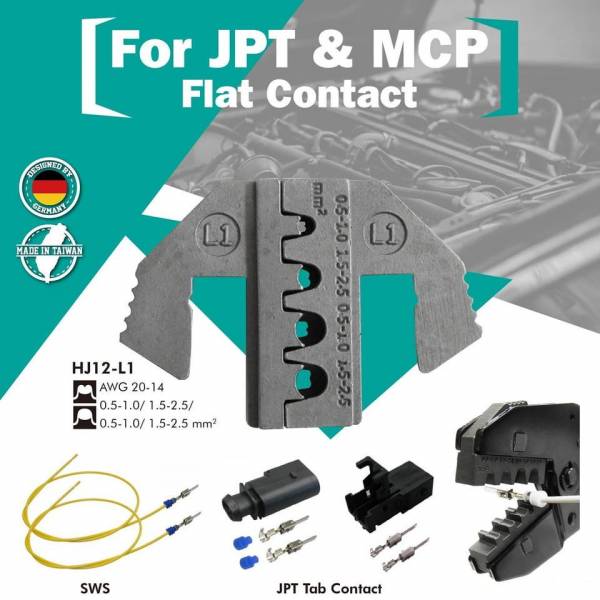 JPT + MCP Flat Contact L1 Quick Change Crimper Die