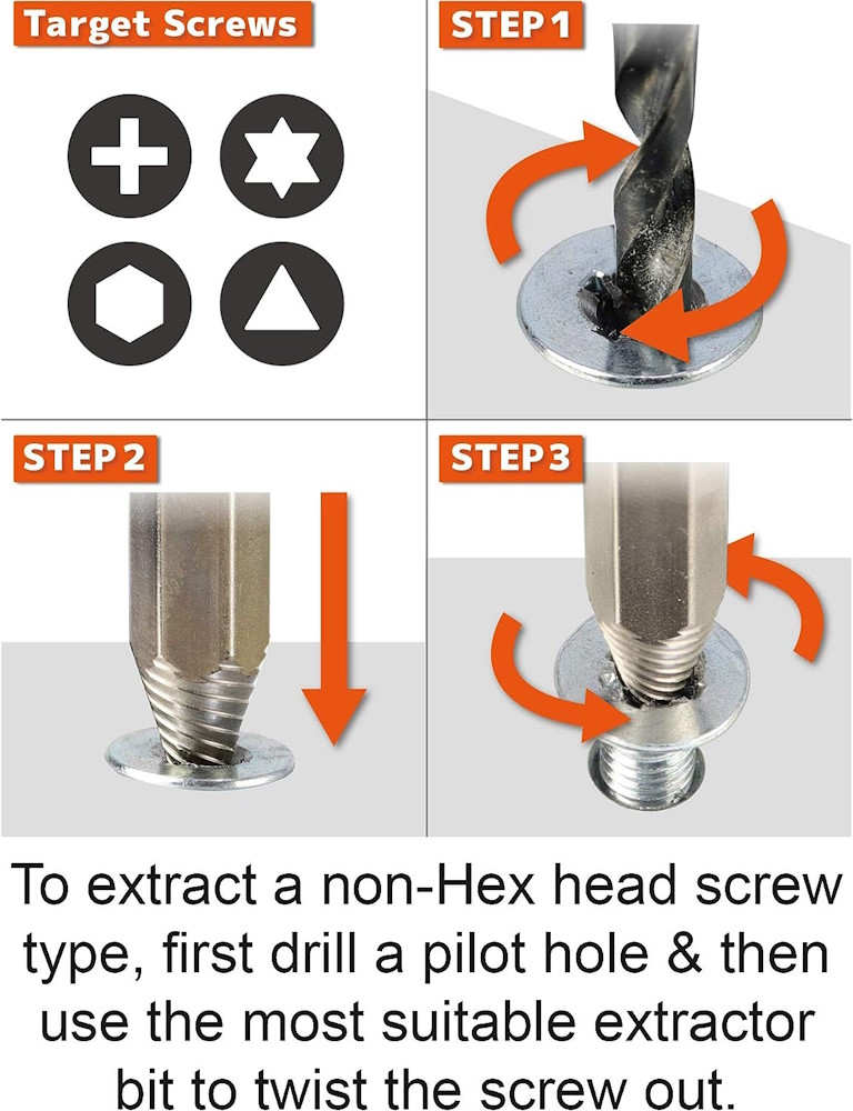 Damaged Screw Extractor Bit Set - Rhino Electricians Tools
