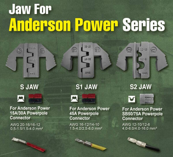 Anderson Plug Power Pole Cable Crimper. Ratchet crimping tool